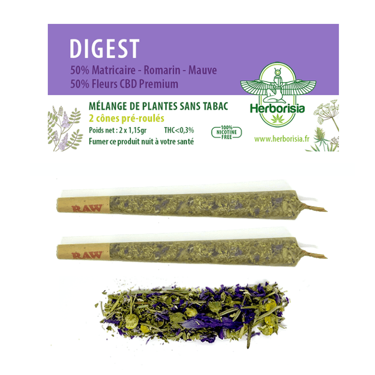 🌱 Cône pré-roulé | Mélange de plantes & CBD “Digestion”